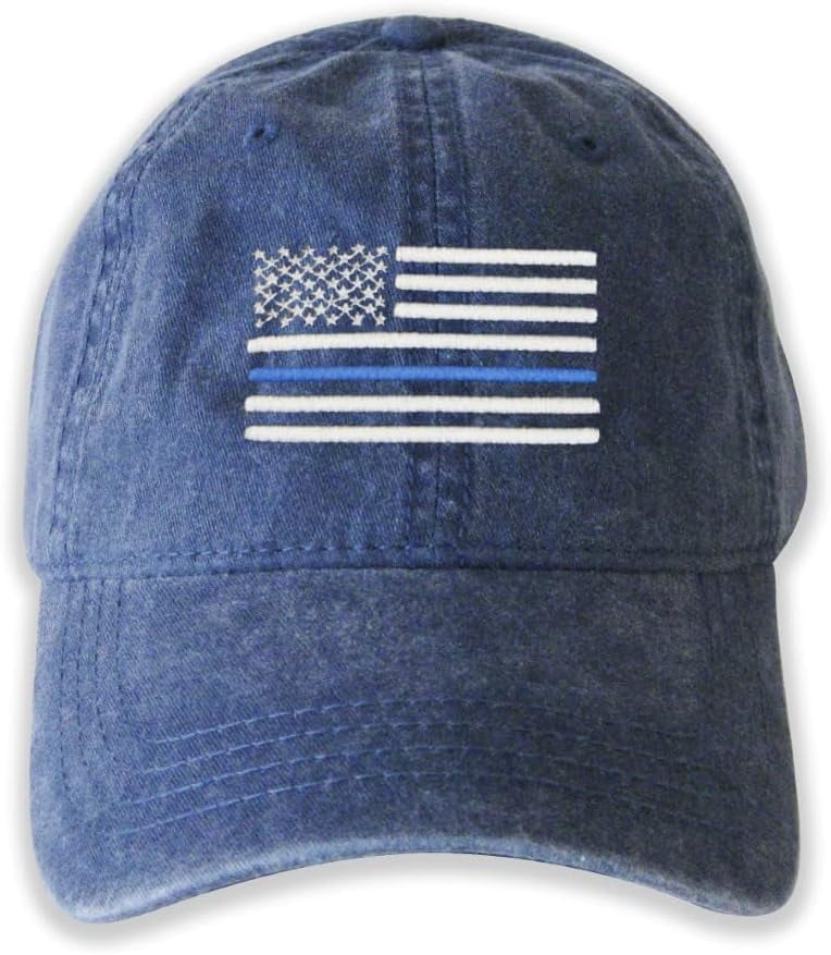 Thin Blue Line American Flag Hat Baseball Hat Police Cap Embroidered ...