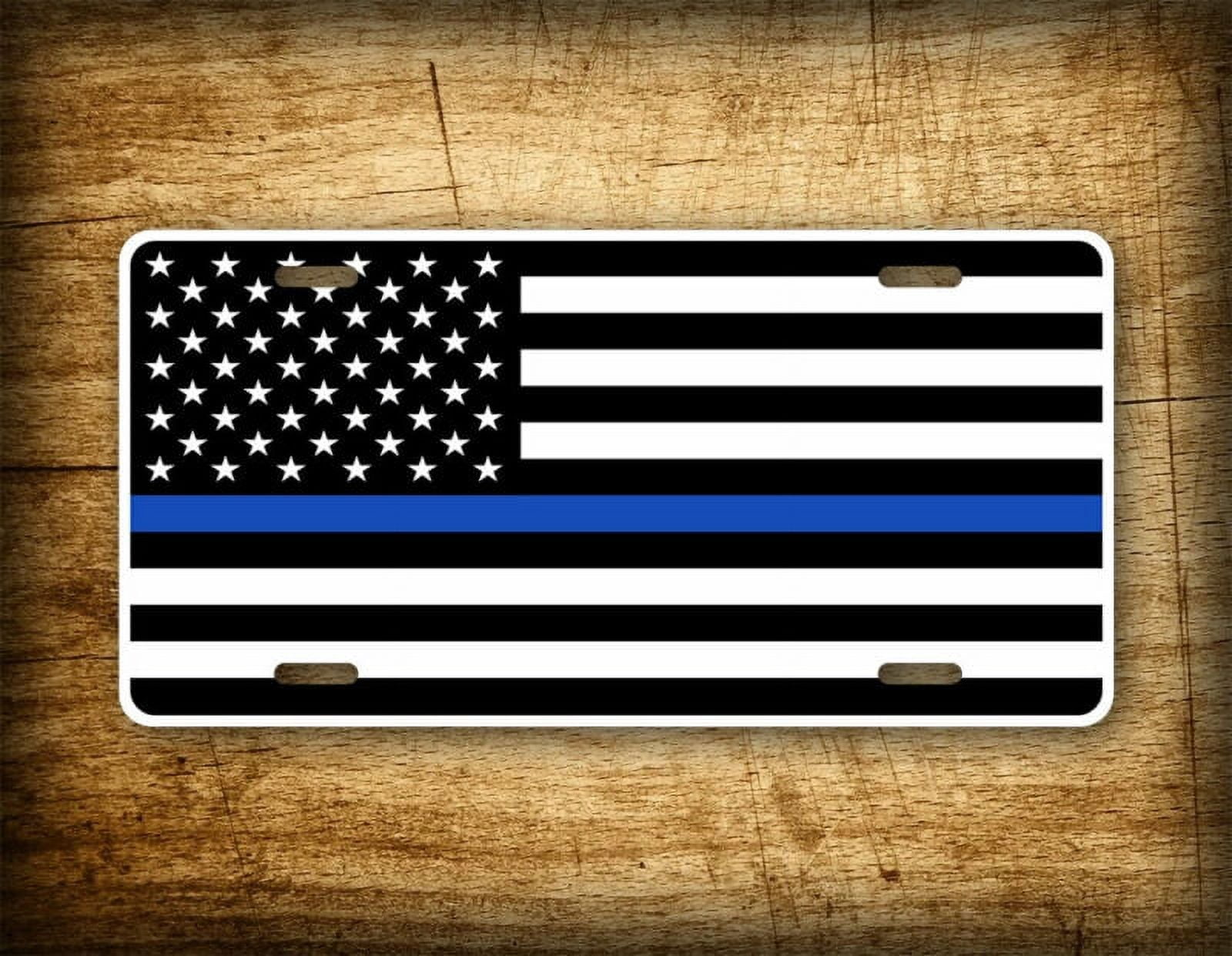 Thin Blue Line American Flag License Plate Patriotic USA Law ...