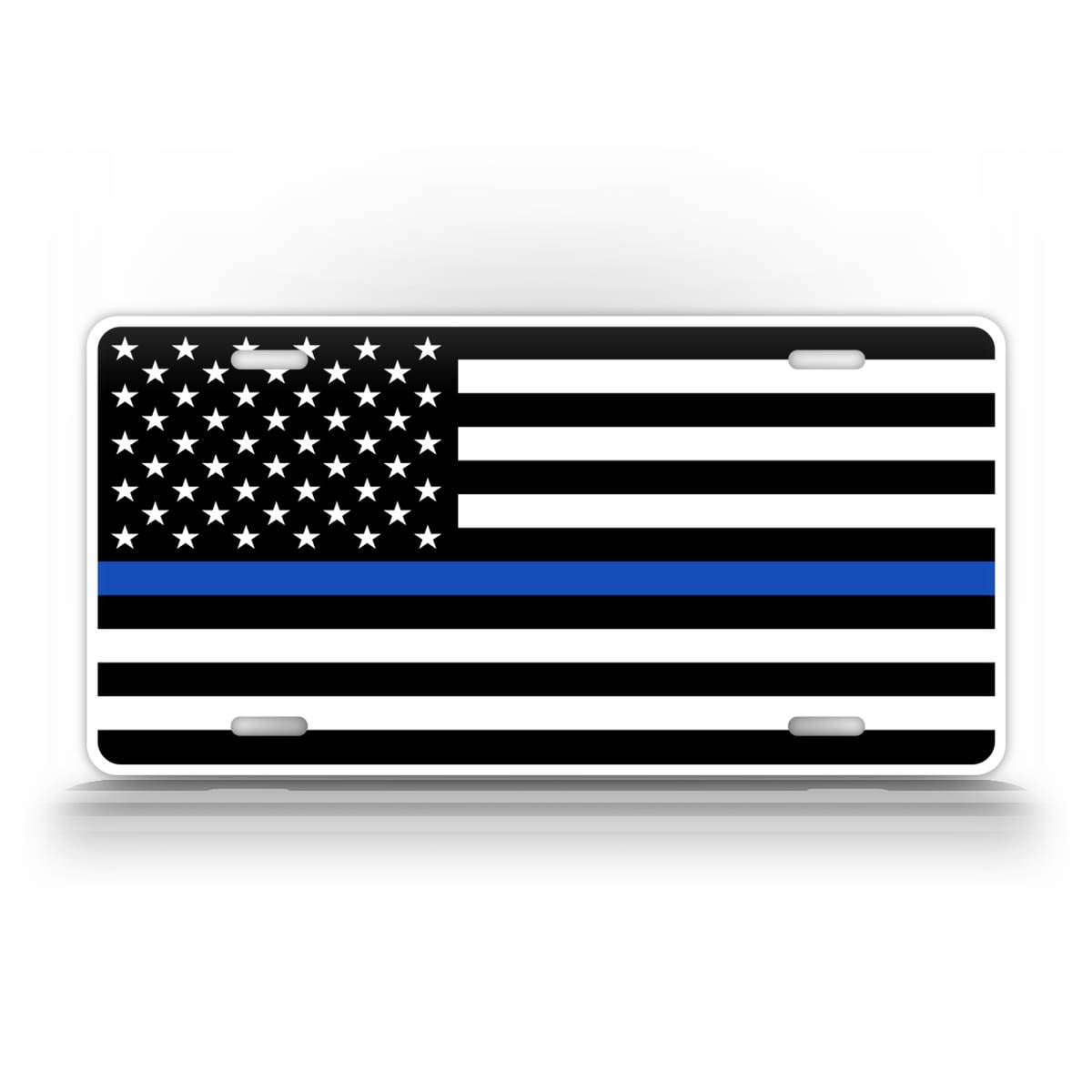 Thin Blue Line American Flag License Plate Patriotic USA Tactical Law ...