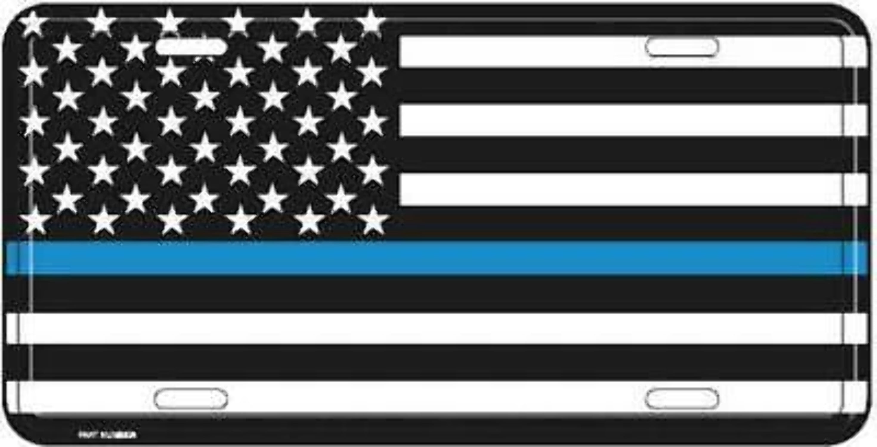 Thin Blue Line American Flag Metal License Plate - Walmart.com