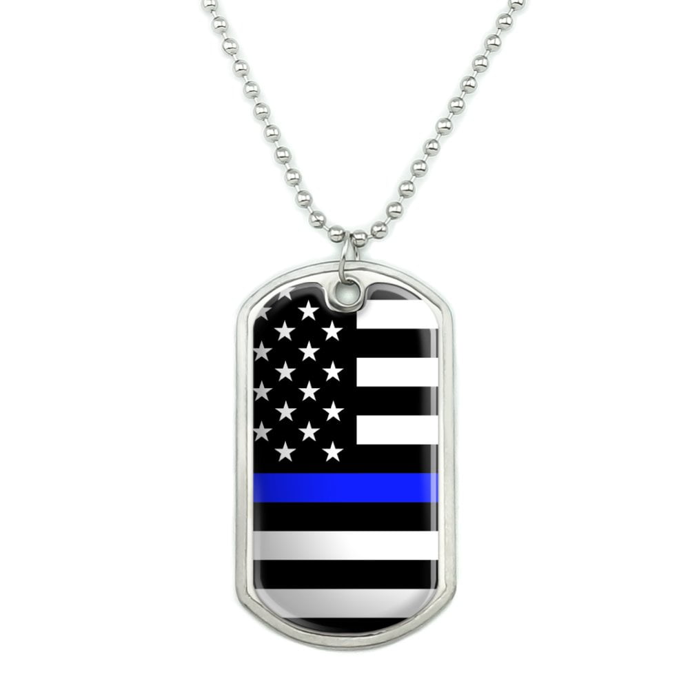 Thin Blue Line Dog Tag