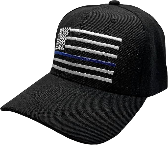 Thin Blue Line American Flag Police Baseball Cap, Law Enforcement ...
