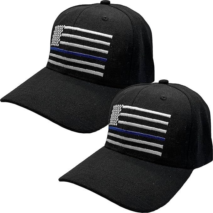 Thin Blue Line American Flag Police Baseball Cap, Law Enforcement ...