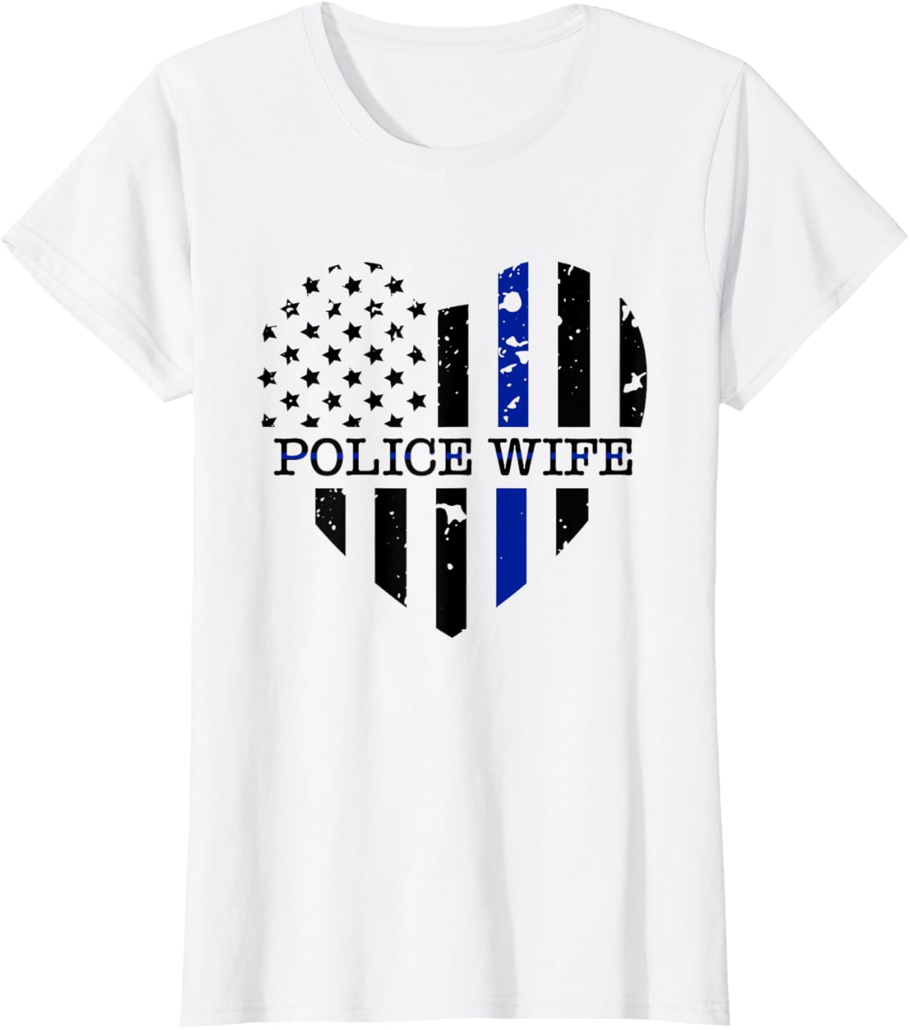 Thin Blue Line American Flag Police Wife Cops Wife T Shirt