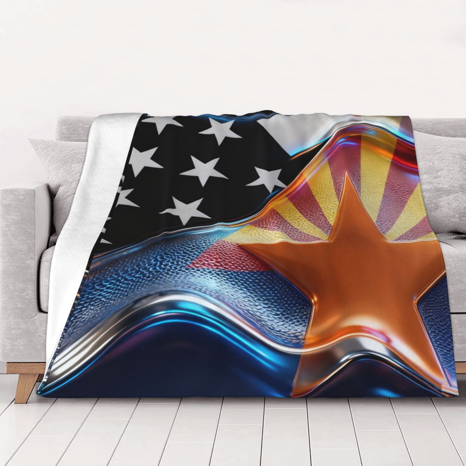 Thin Blue Line Arizona Flag Throw Blanket Warm Camping Outdoor Light ...
