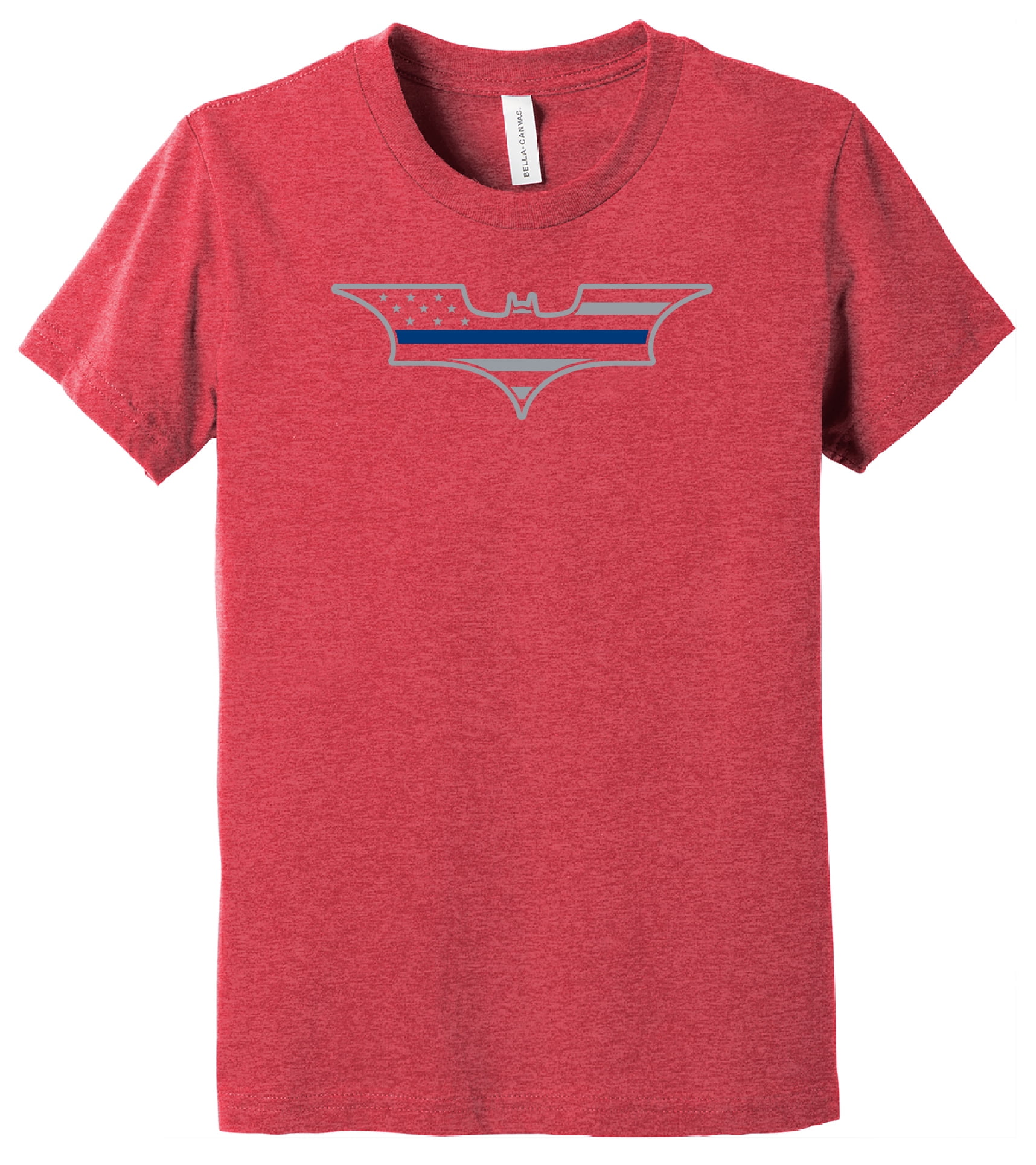 Thin Blue Line Batman Police T-Shirt - Red- 2X - Walmart.com