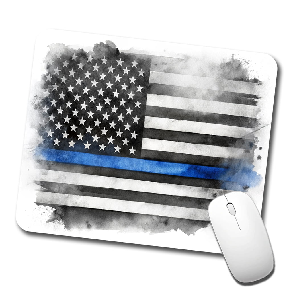 Thin Blue Line Black And White American Flag Support Policemen Police ...