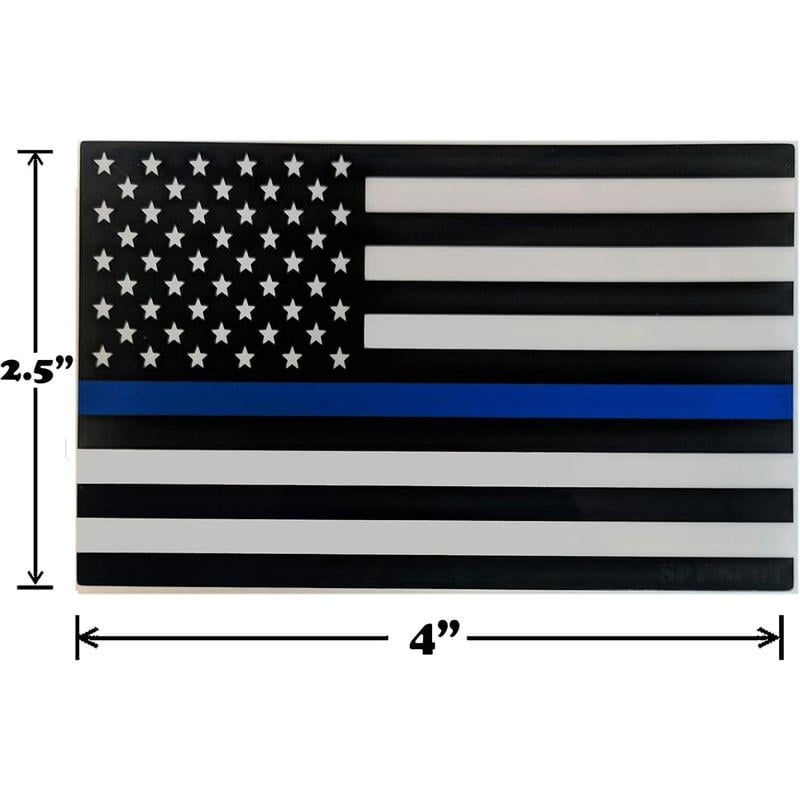 Thin Blue Line Black White and Blue Flag| Set of 4| 4"x 2.5"| Decal Car ...