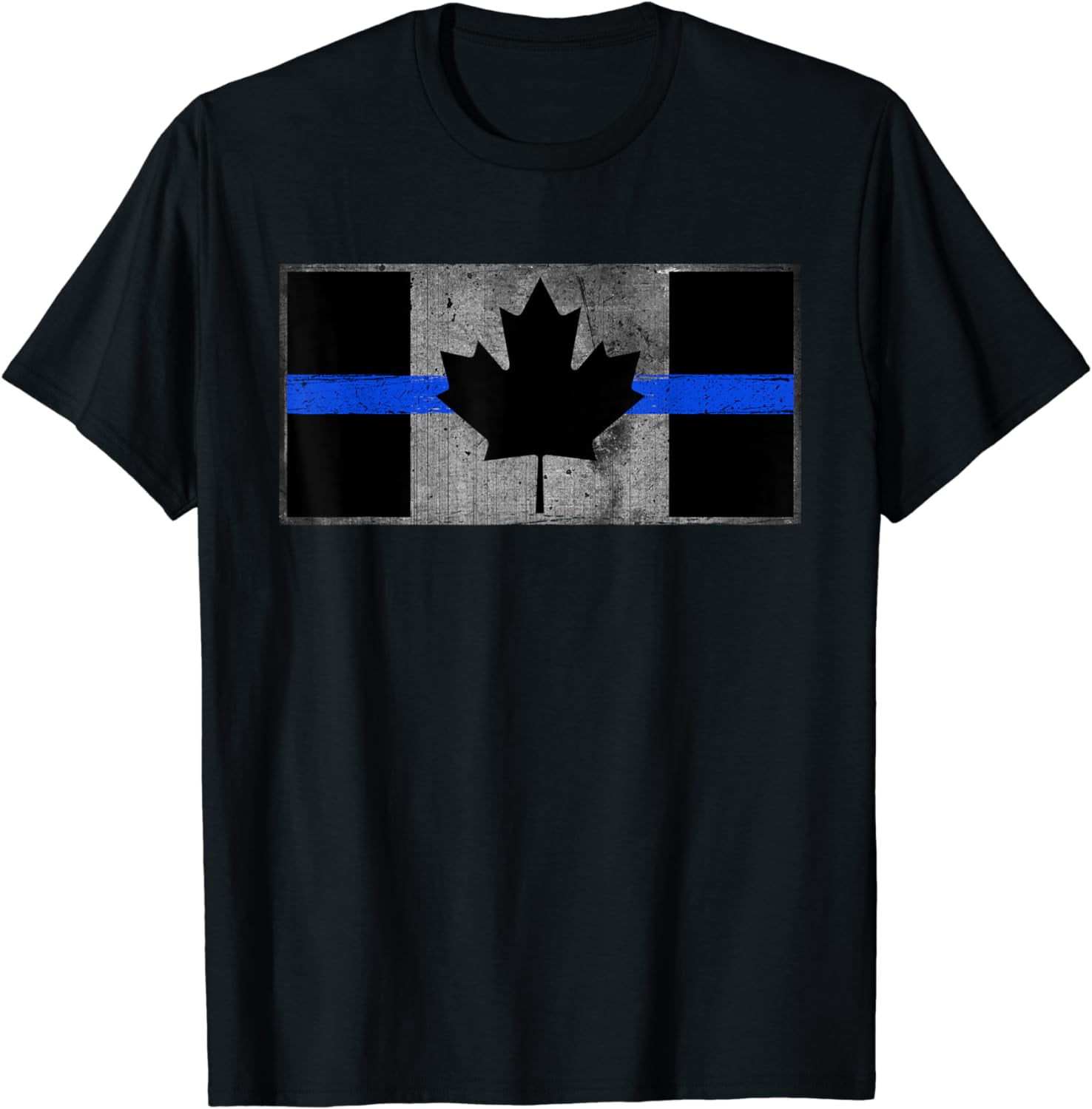 Thin Blue Line Canadian Flag Police T-Shirt - Walmart.com