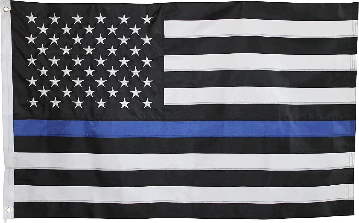 Thin Blue Line Flag - 3X5 Foot with Embroidered Stars and Sewn Stripes ...
