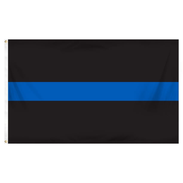 Thin Blue Line Flag 3ft x 5ft Printed Polyester - Walmart Business Supplies