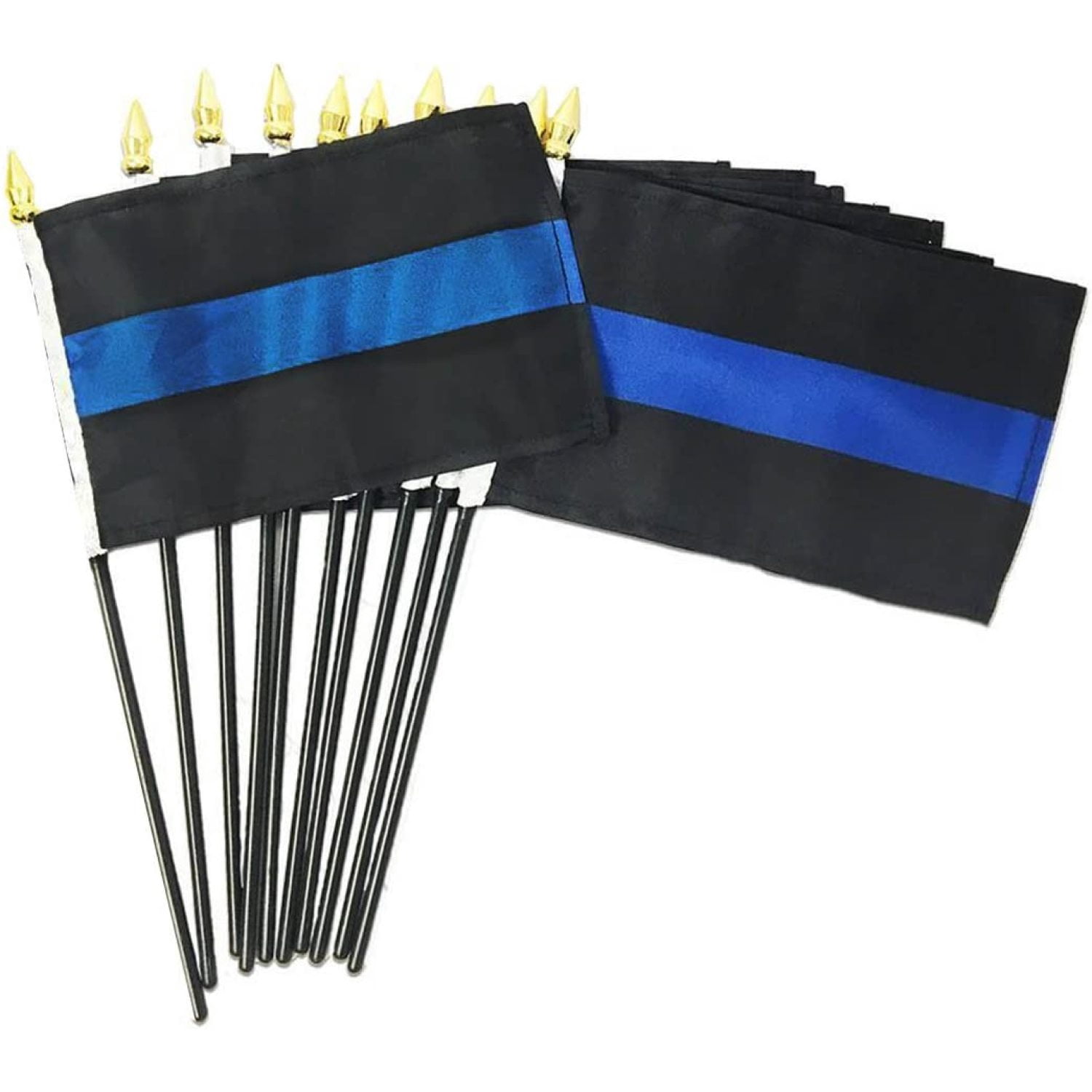 Thin Blue Line Flag - 4'' x 6'' Stick Flag (10) - Walmart.com