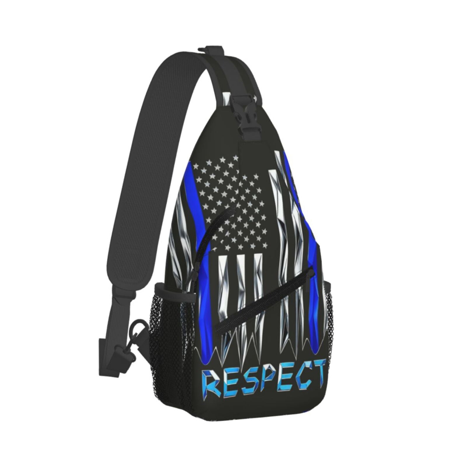 Thin Blue Line Flag Honor Respect Police Sling Crossbody Bag Cross Body ...