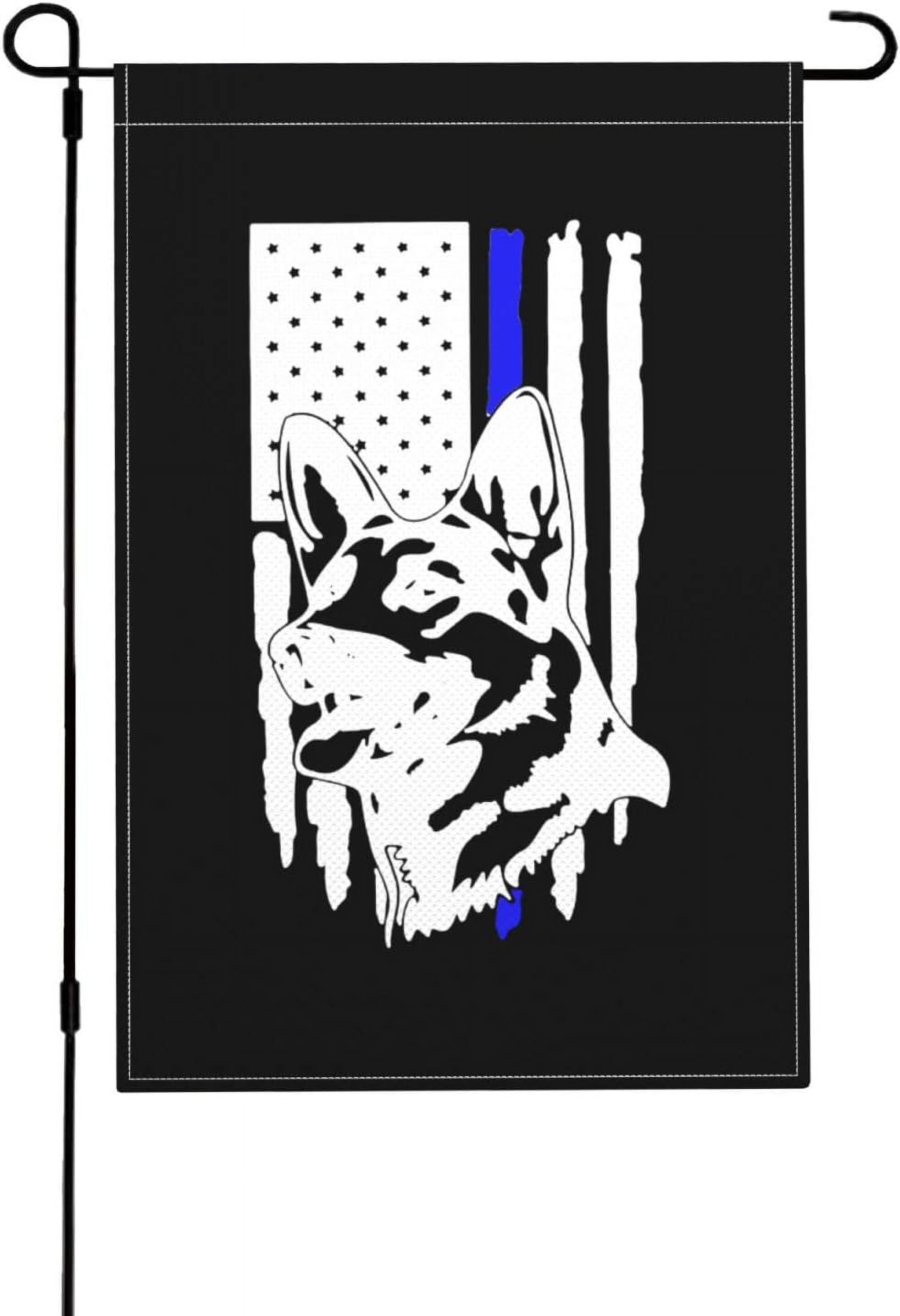 Thin Blue Line Flag K9 German Shepherd Garden Flag 12x18in Indoor ...