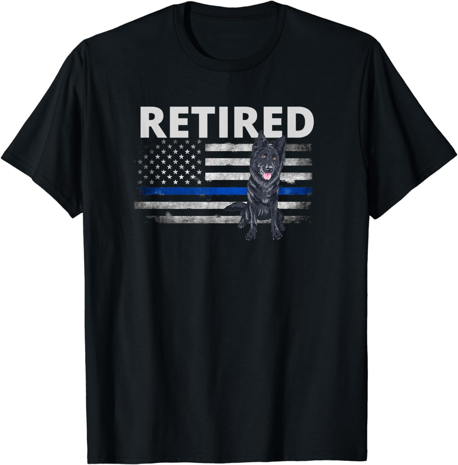 Thin Blue Line Flag Pitbull Police Pro Law Enforcement Tee T-Shirt ...