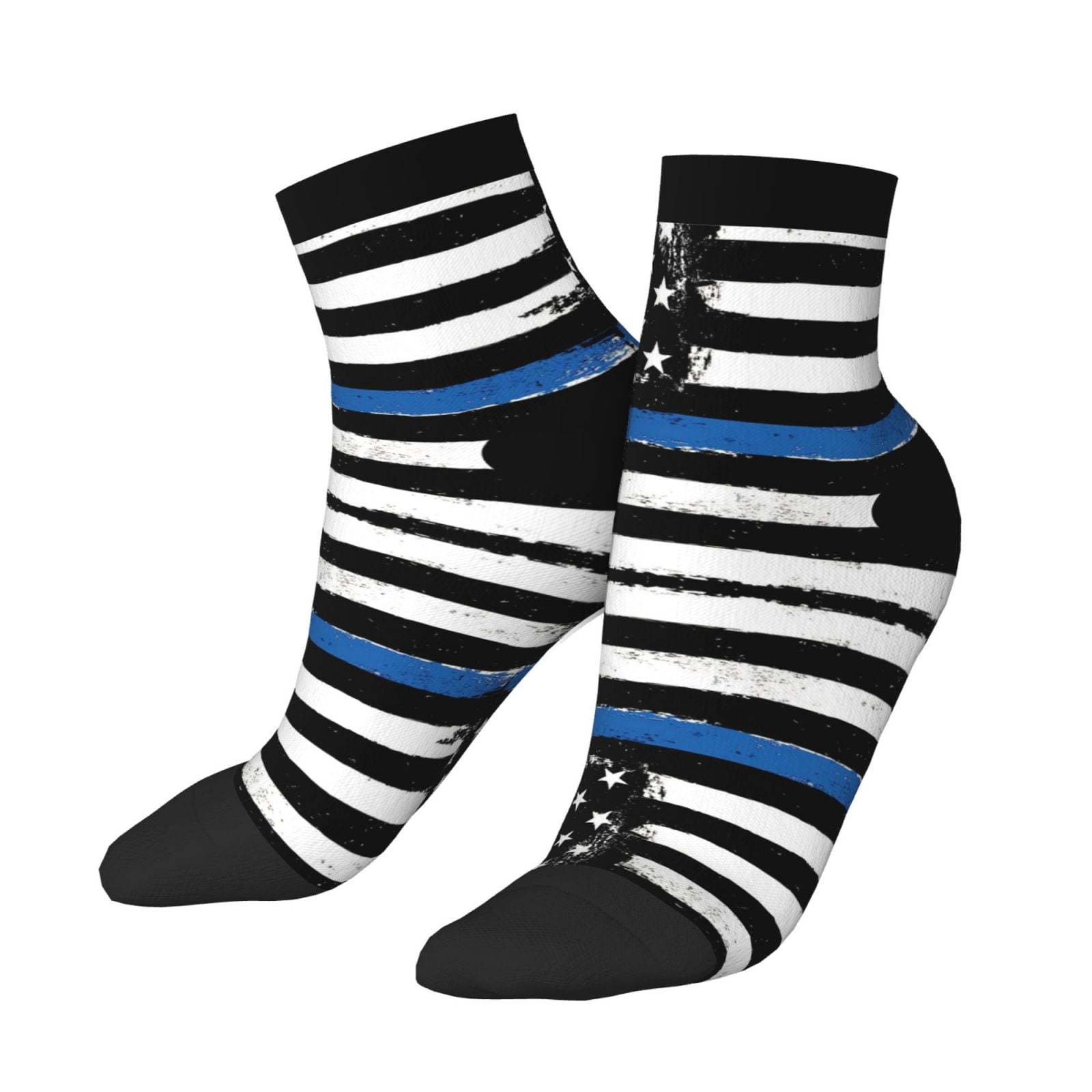 Thin Blue Line Flag Police Colorful Quarter Socks for Men Women ...