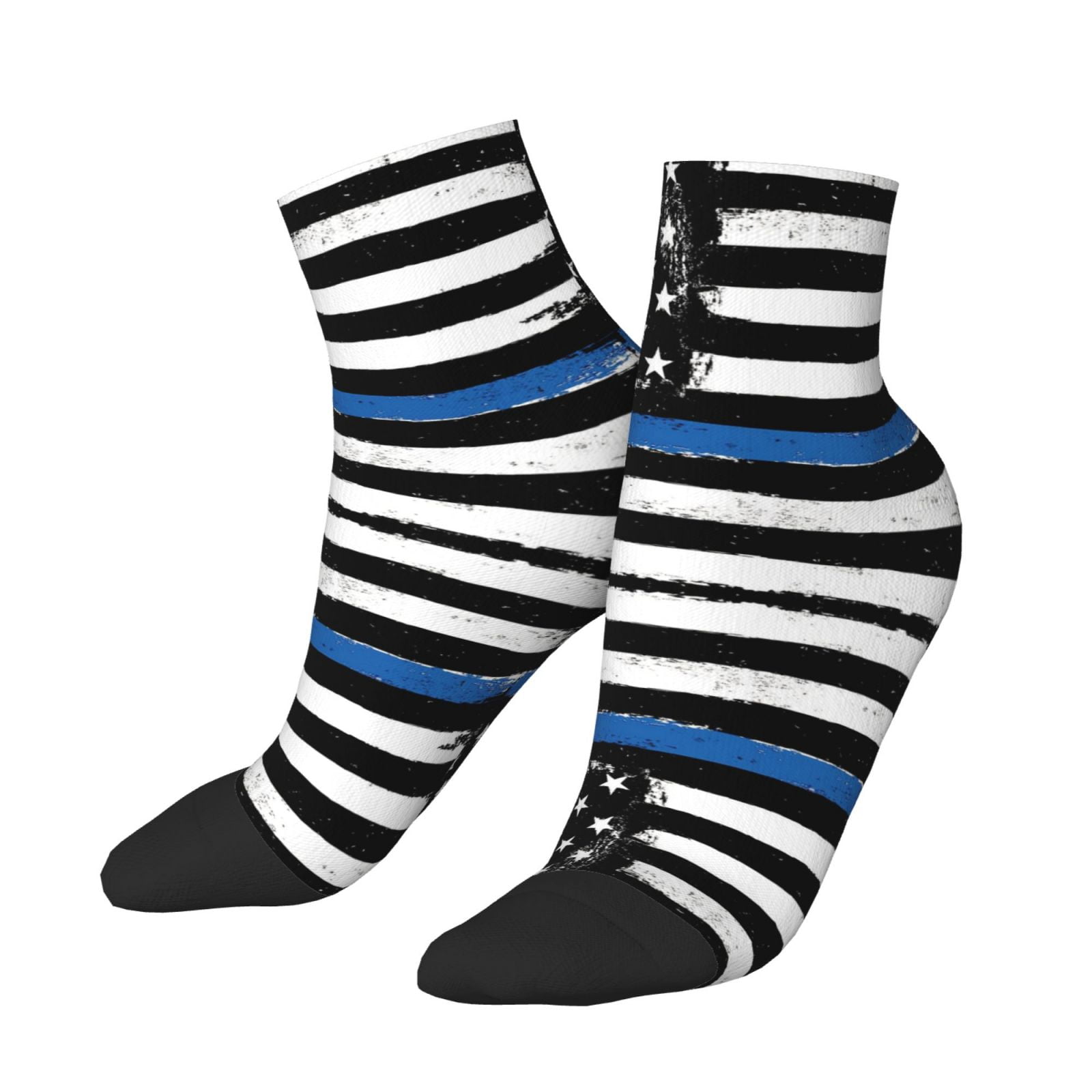Thin Blue Line Flag Police Colorful Quarter Socks for Men Women ...