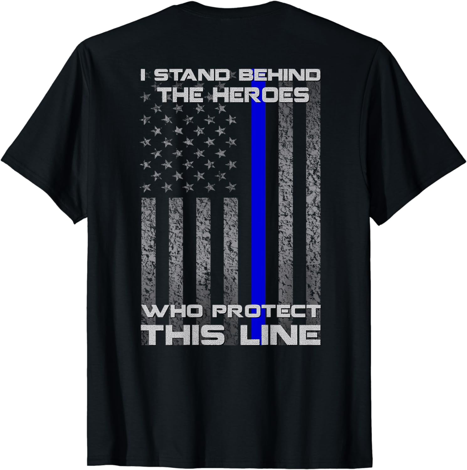 Thin Blue Line Flag Police Hero Law Enforcement Support T-Shirt ...
