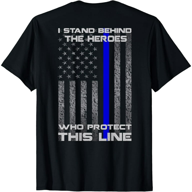 Support Law Enforcement Shirts Police Thin Blue Line American Flag: