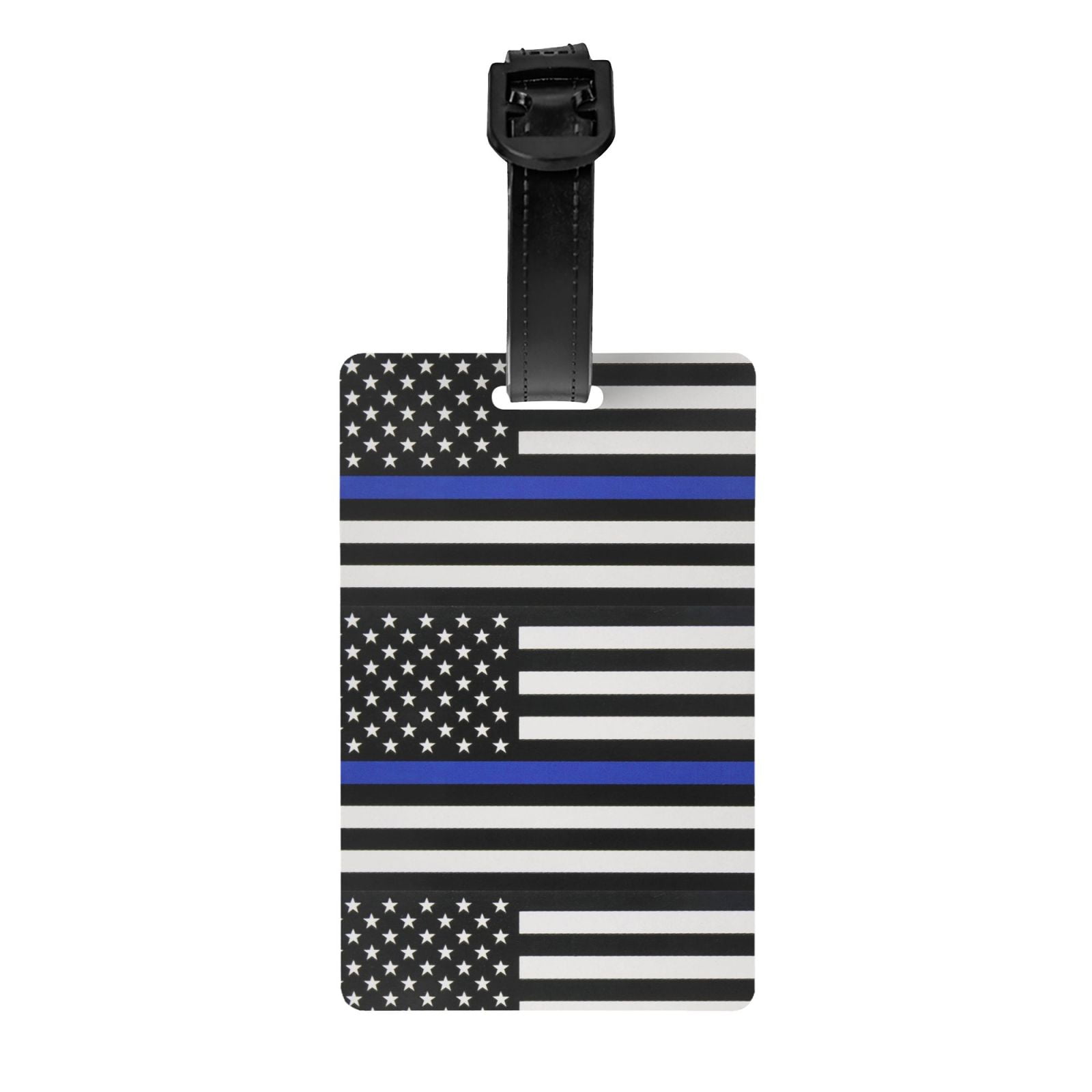 Thin Blue Line Flag Pvc Luggage Tag With Name Id Labelfor Women Men ...