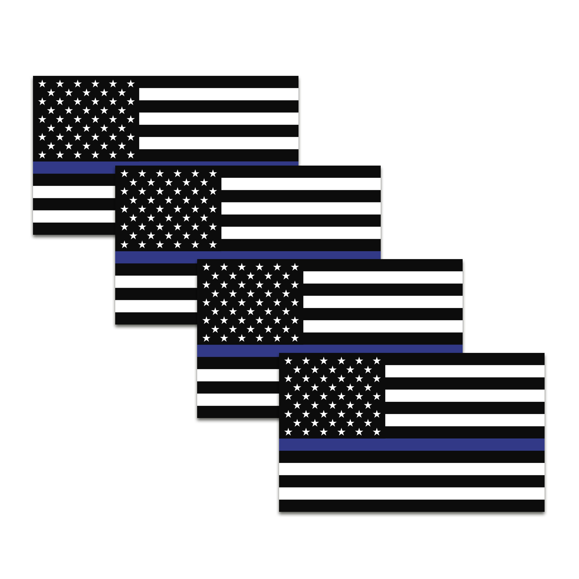 Thin Blue Line Flag Stickers - 3 x 5 inches - Police Officers Law ...