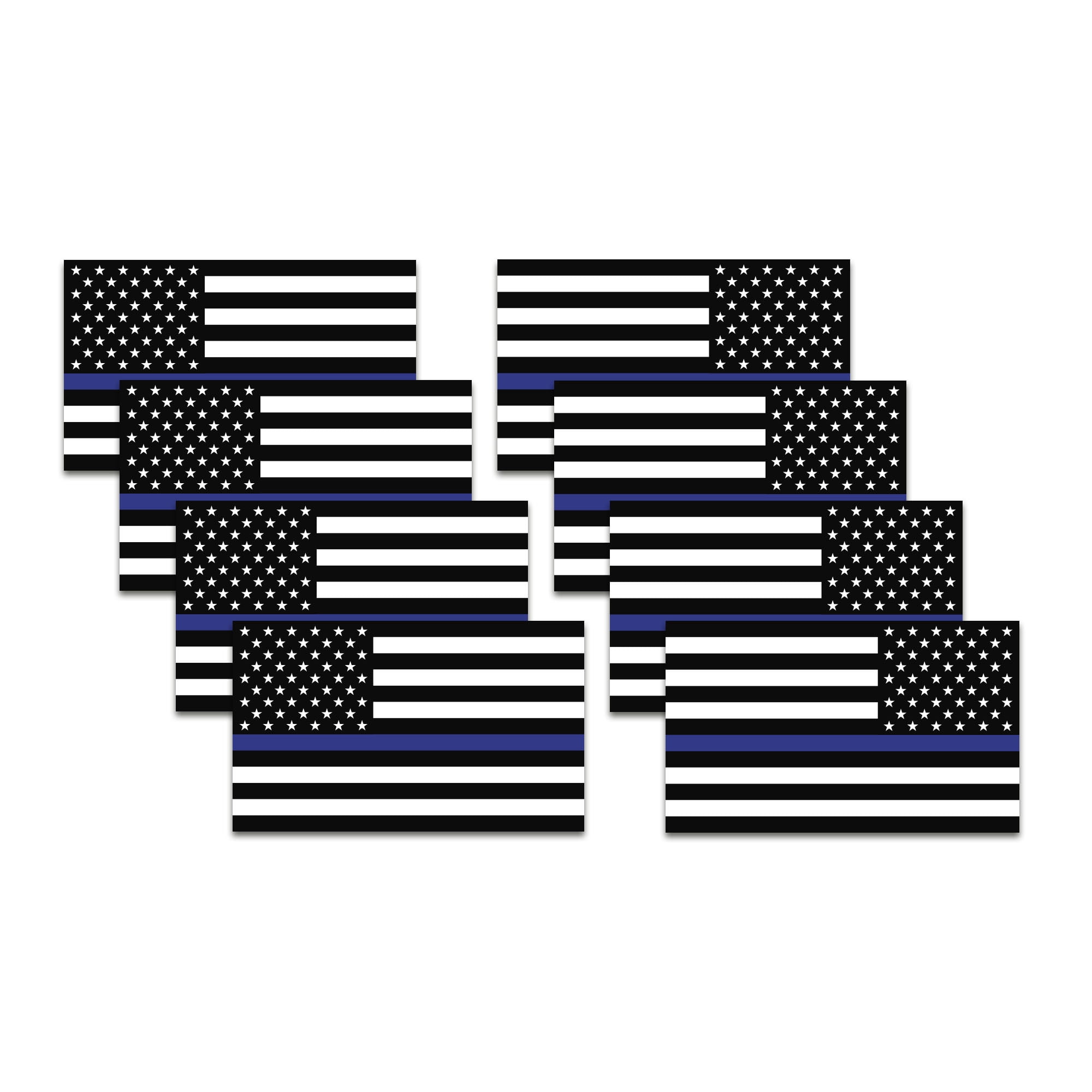 Thin Blue Line Flag Stickers - 3 x 5 inches - Police Officers Law ...