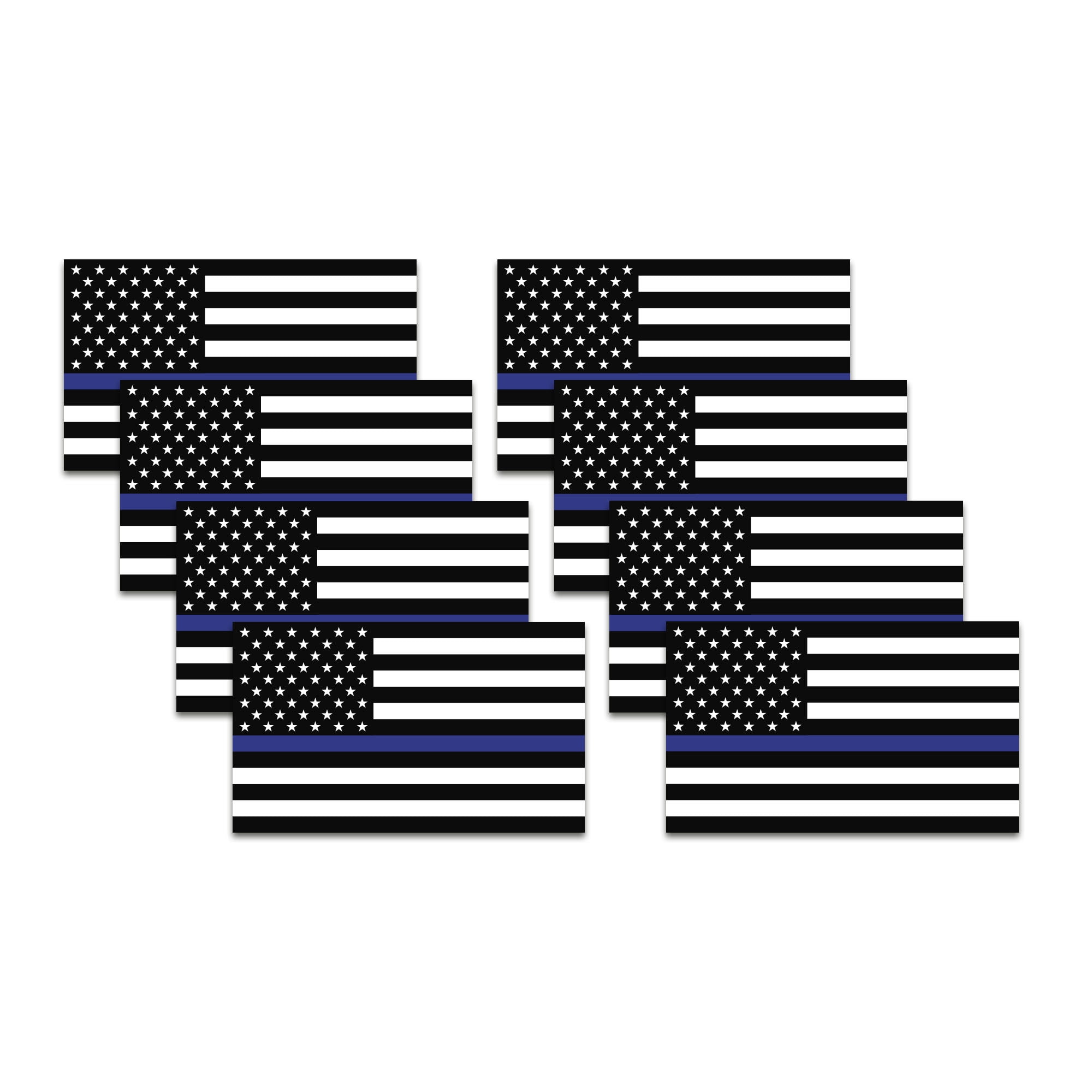 Thin Blue Line Flag Stickers - 3 x 5 inches - Police Officers Law ...
