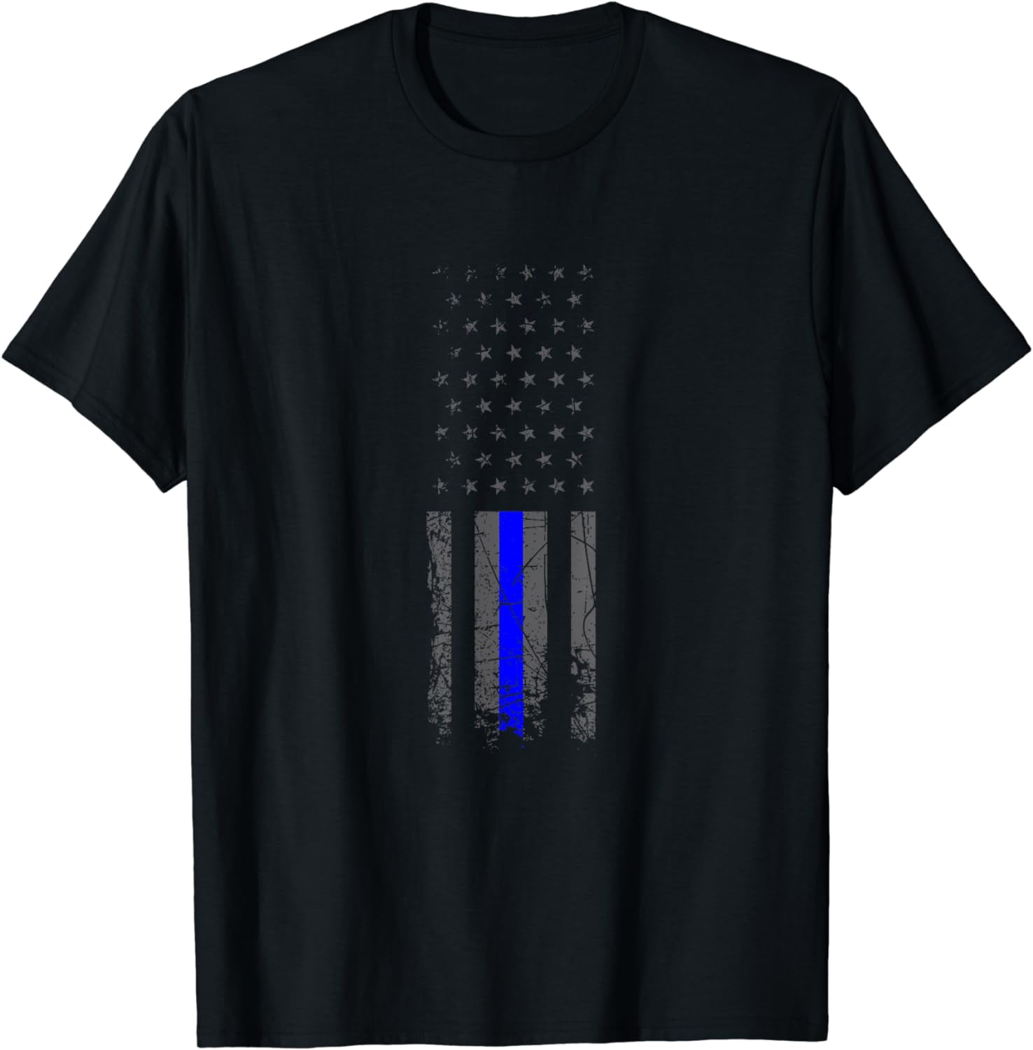 Thin Blue Line Flag Thin Blue Line Distressed T-Shirt - Walmart.com