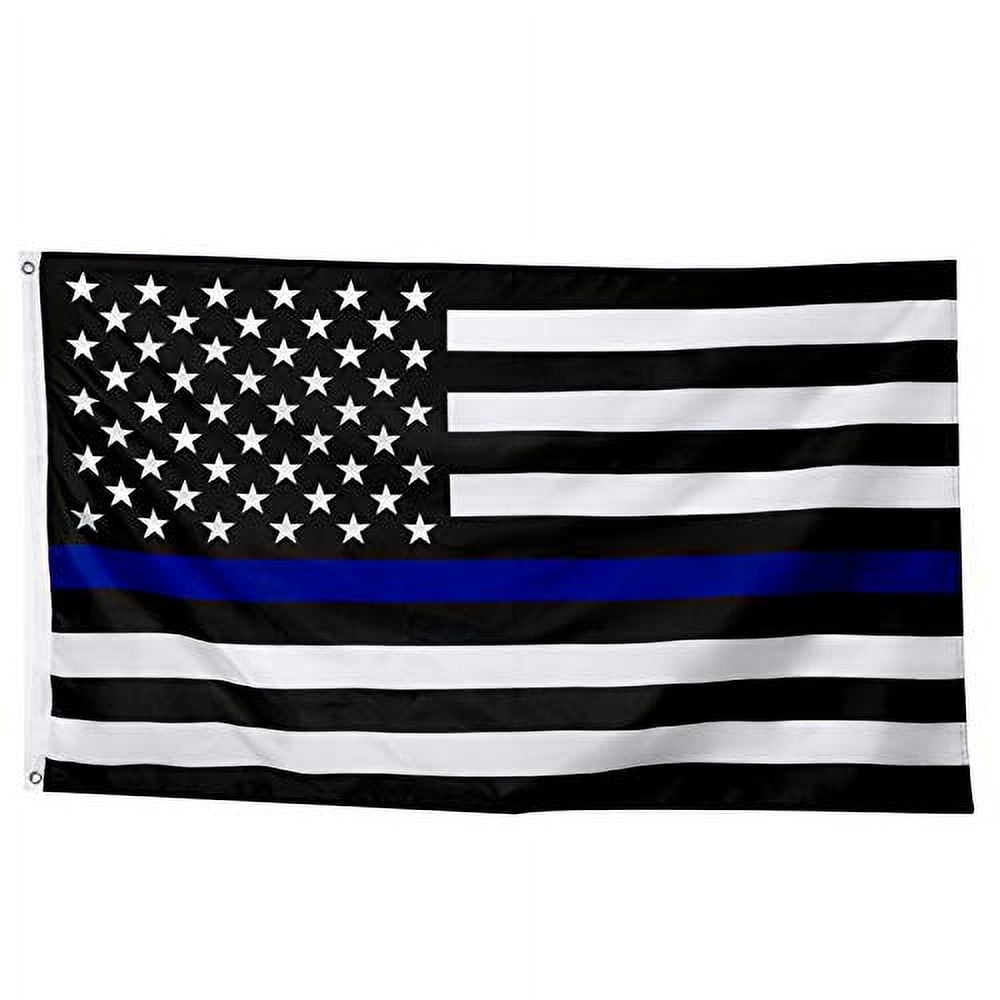 Thin Blue Line Flags 3x5 FT Outdoor Vivid Color and Double Stitched ...