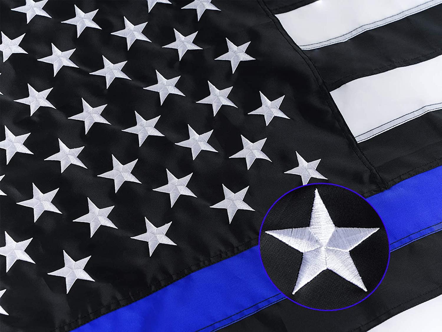 Thin Blue Line Flags 3x5 Outdoor - Embroidered Stars Police Flag, Heavy ...