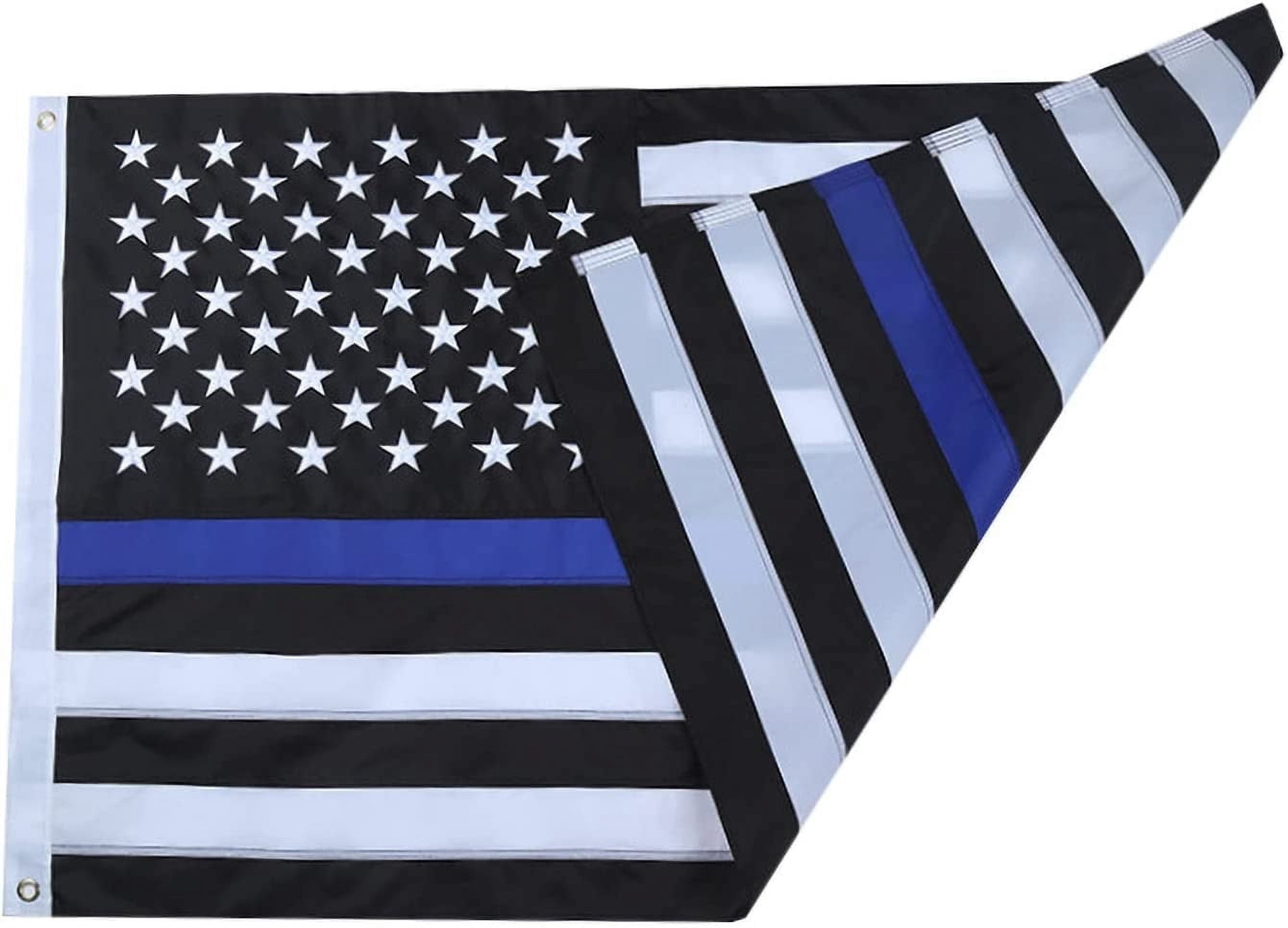 4x6 FT Thin Blue Line Flags, Outdoor Heavy Duty, Black/Blue Police Flag ...