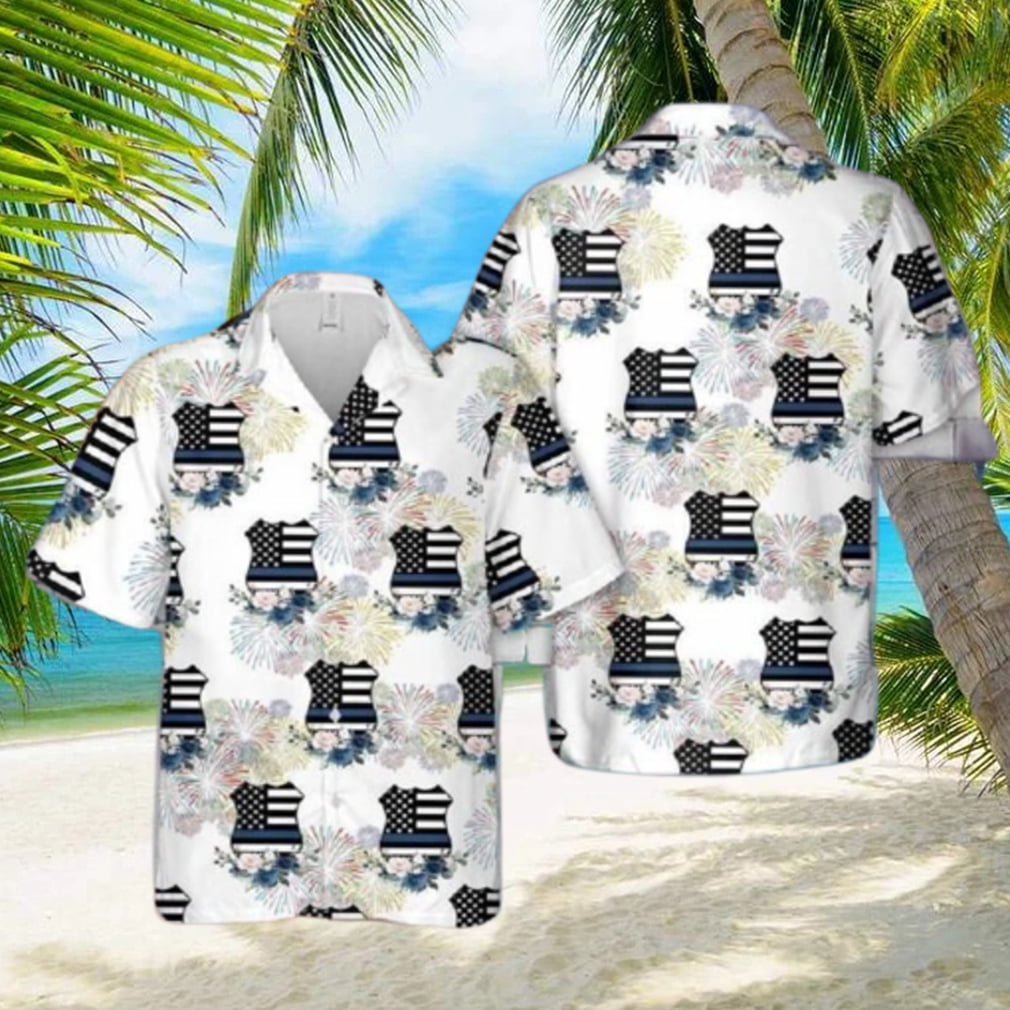 Thin Blue Line Hawaiian Shirt - Walmart.com