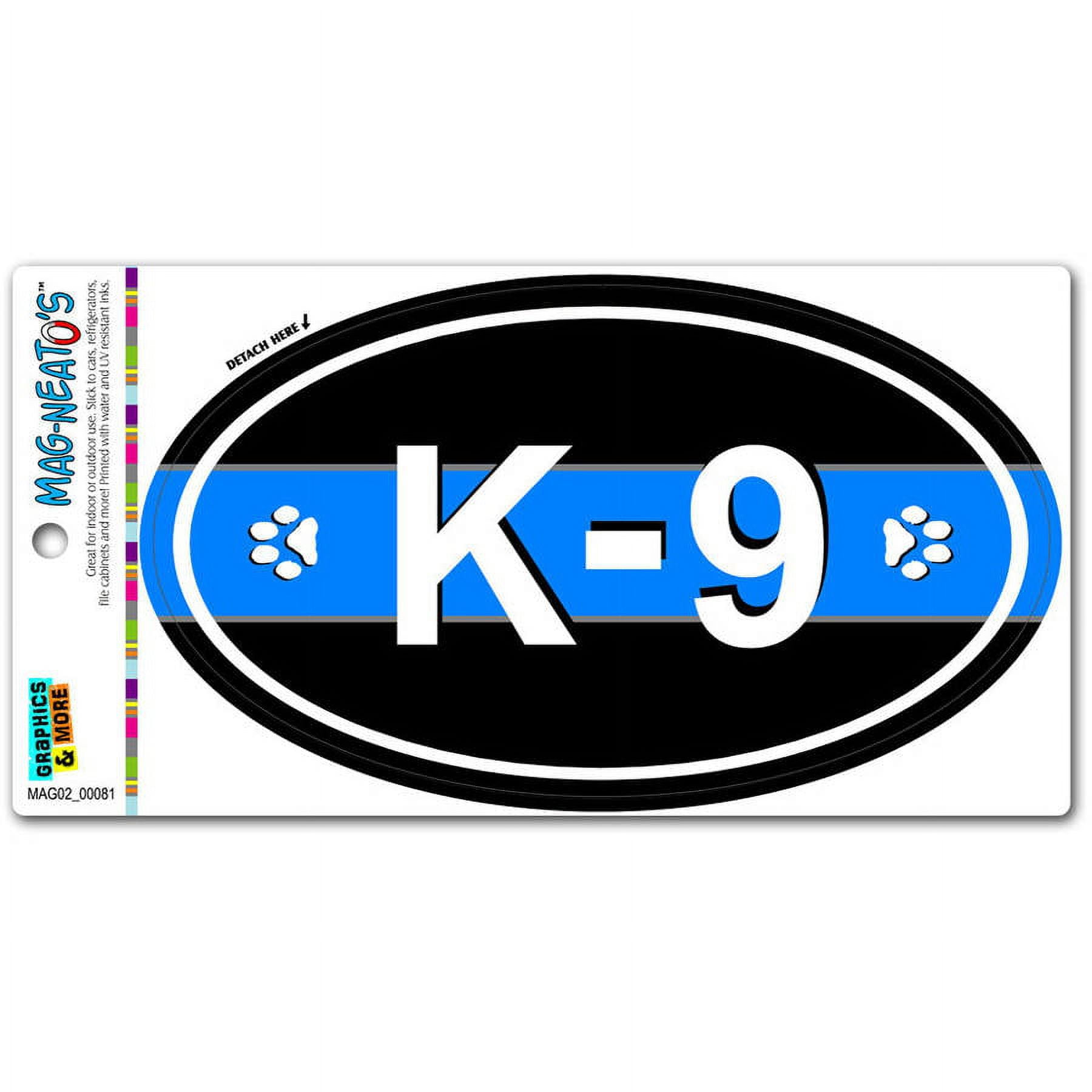 Thin Blue Line K-9 Unit Paw Prints Police Euro Oval Automotive Car Refrigerator Locker Vinyl ...