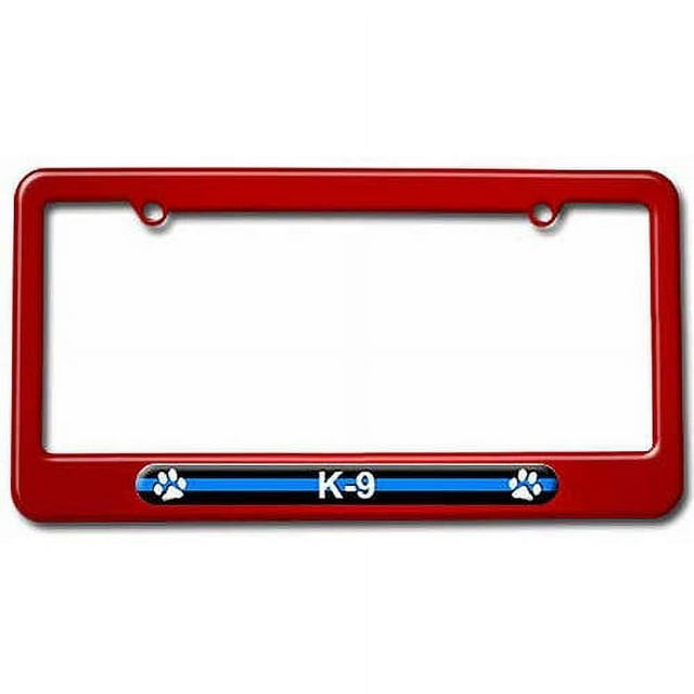 Thin Blue Line K-9 Unit Paw Prints, Police License Plate Tag Frame ...