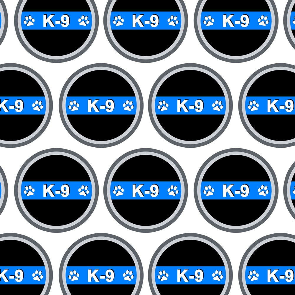 Thin Blue Line K-9 Unit Paw Prints Police Premium Gift Wrap Wrapping ...