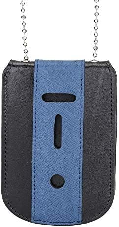 Thin Blue Line Law Enforcement Badge Holder with Neck Chain & ID Holder ...