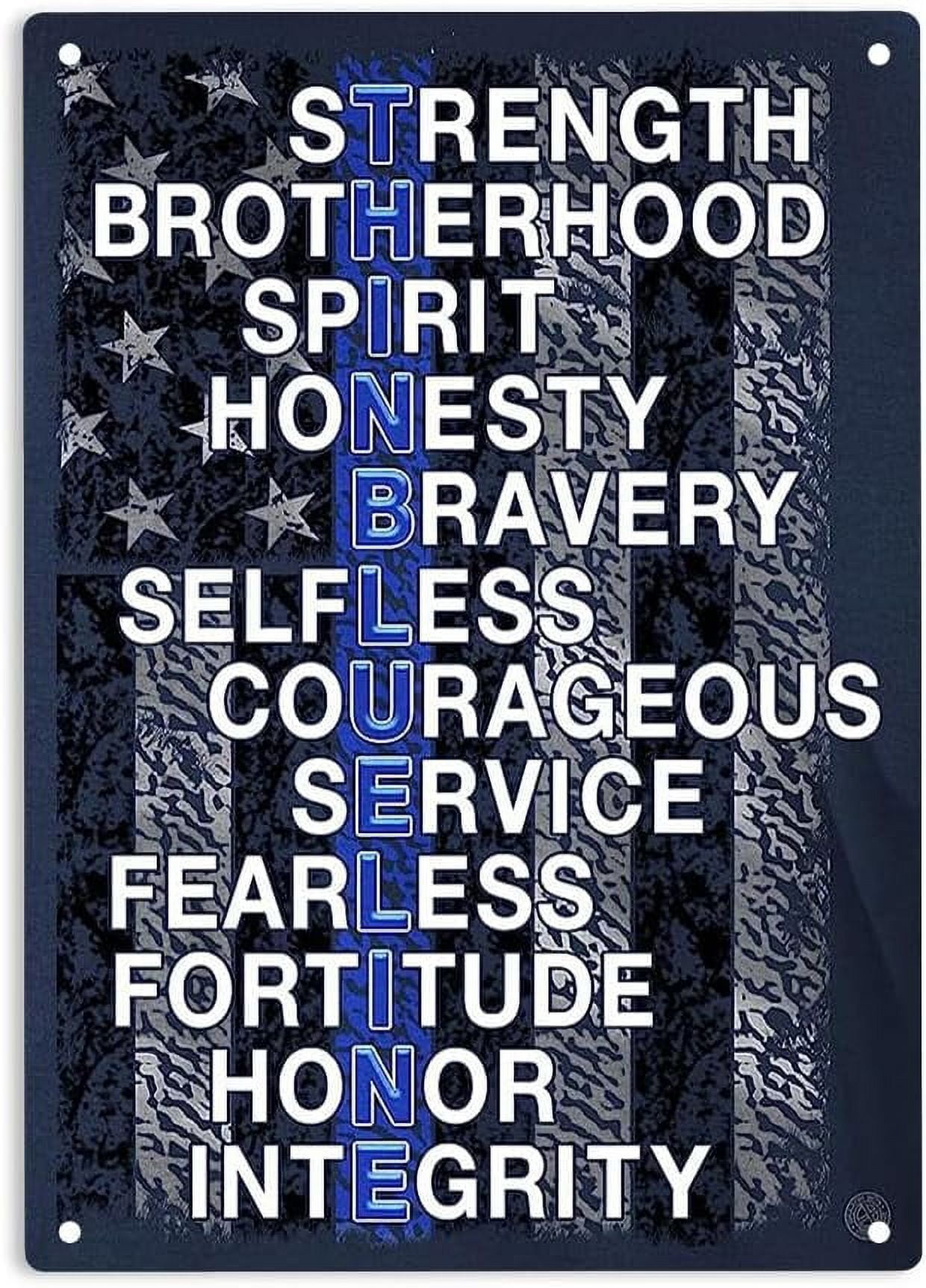 Thin Blue Line Law Enforcement Gear Sign Metal Tin Sign, Law ...