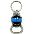 Thin Blue Line One Asterisk Bottle Cap Opener Keychain Ring - Walmart.com