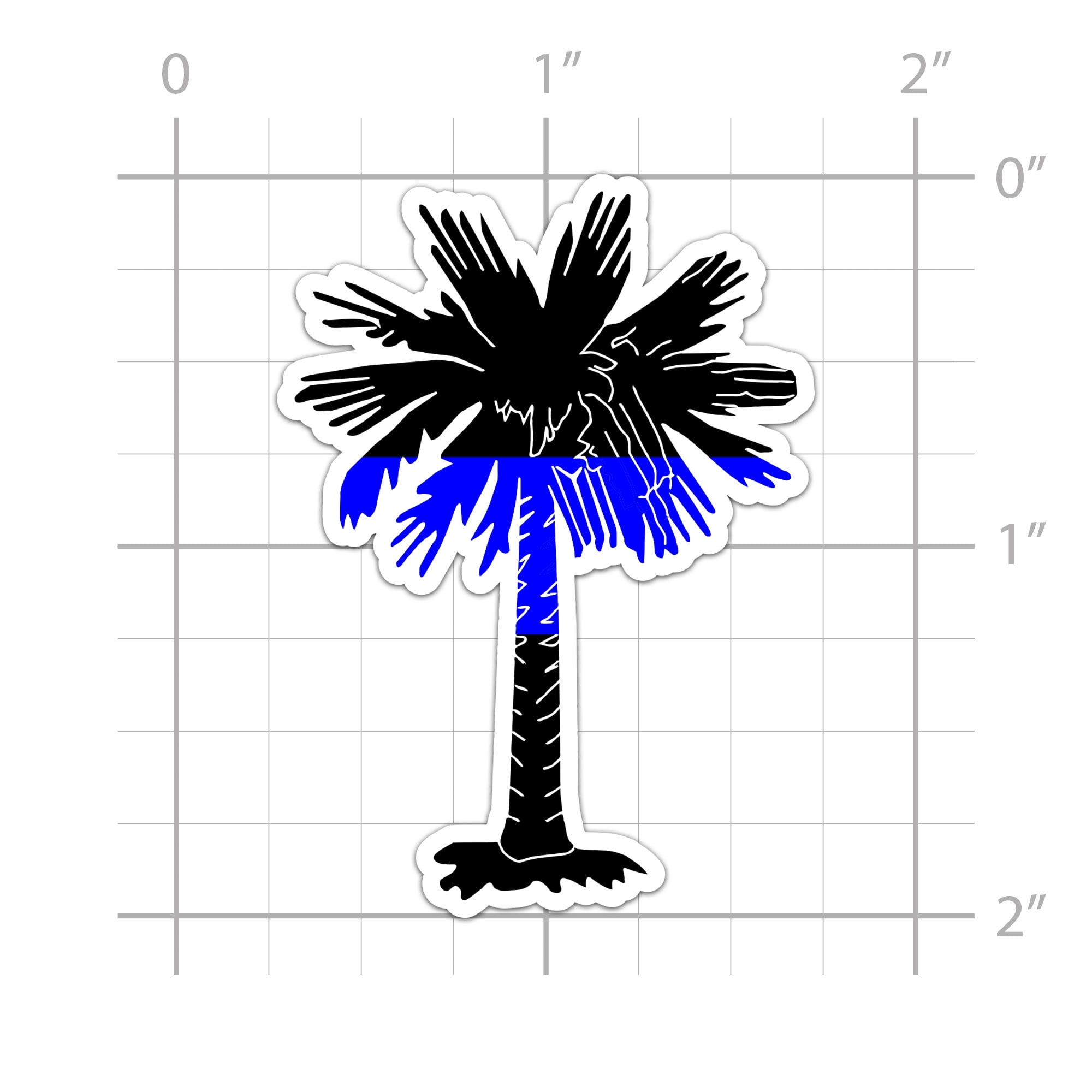 Thin Blue Line Palmetto Tree Sticker for water bottle phone tumbler ...