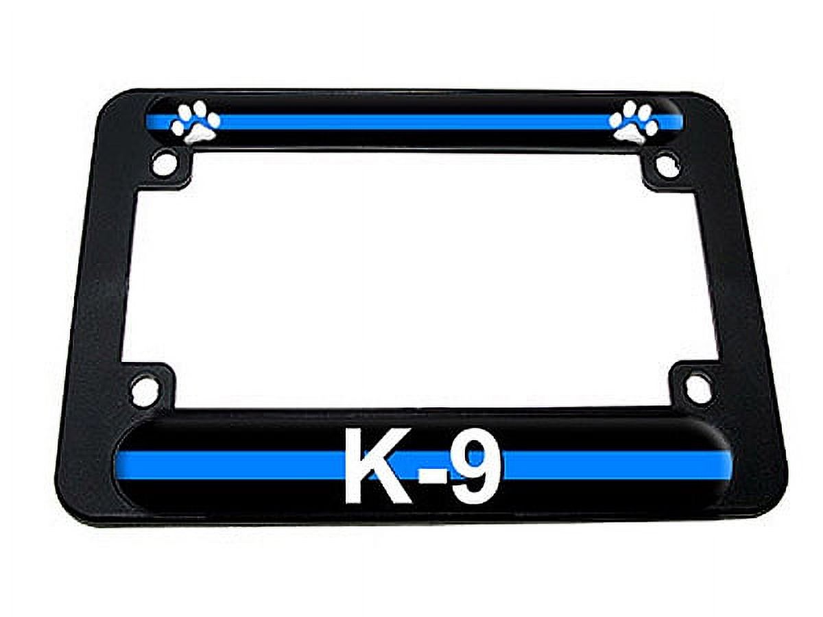 Thin Blue Line Paw Print - Police K9 Motorcycle License Plate Frame ...