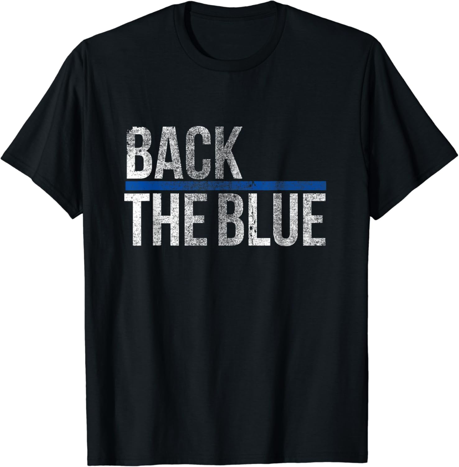 Thin Blue Line Police American Flag I Support Back The Blue T-Shirt ...
