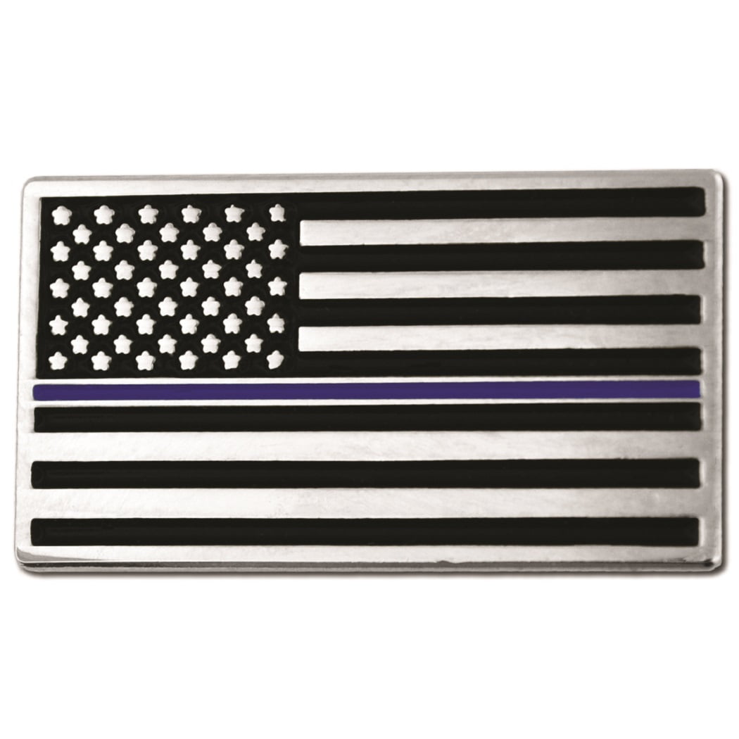 Thin Blue Line Police Awareness Flag Enamel Lapel Pin - Walmart.com