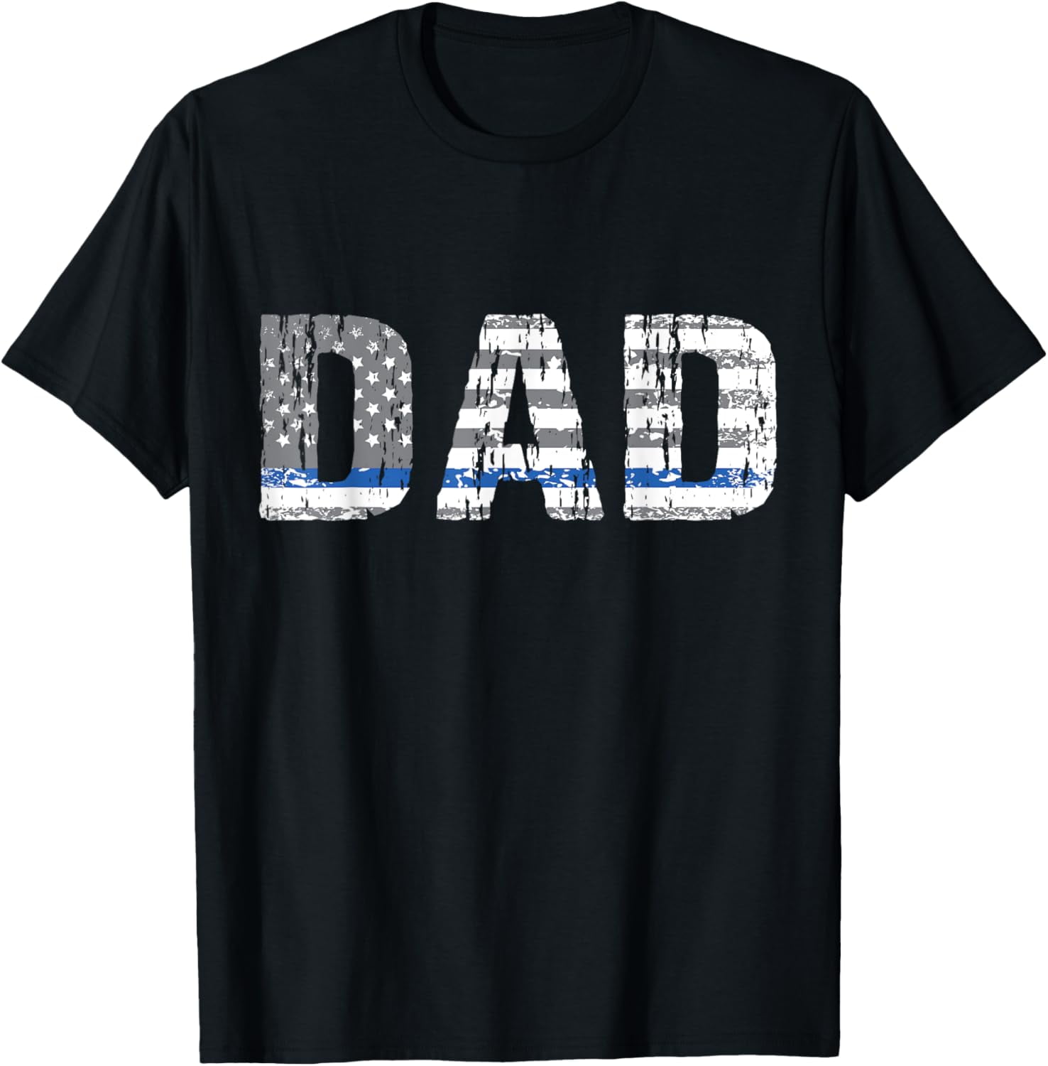 Thin Blue Line Police Dad Police Officer Supporter Father T-Shirt ...