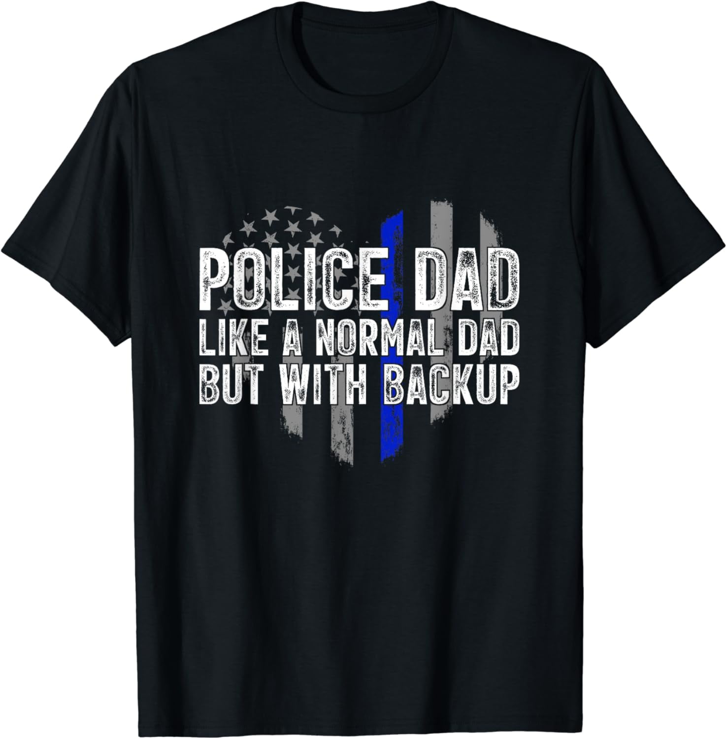 Thin Blue Line Police Dad T-Shirt - Walmart.com