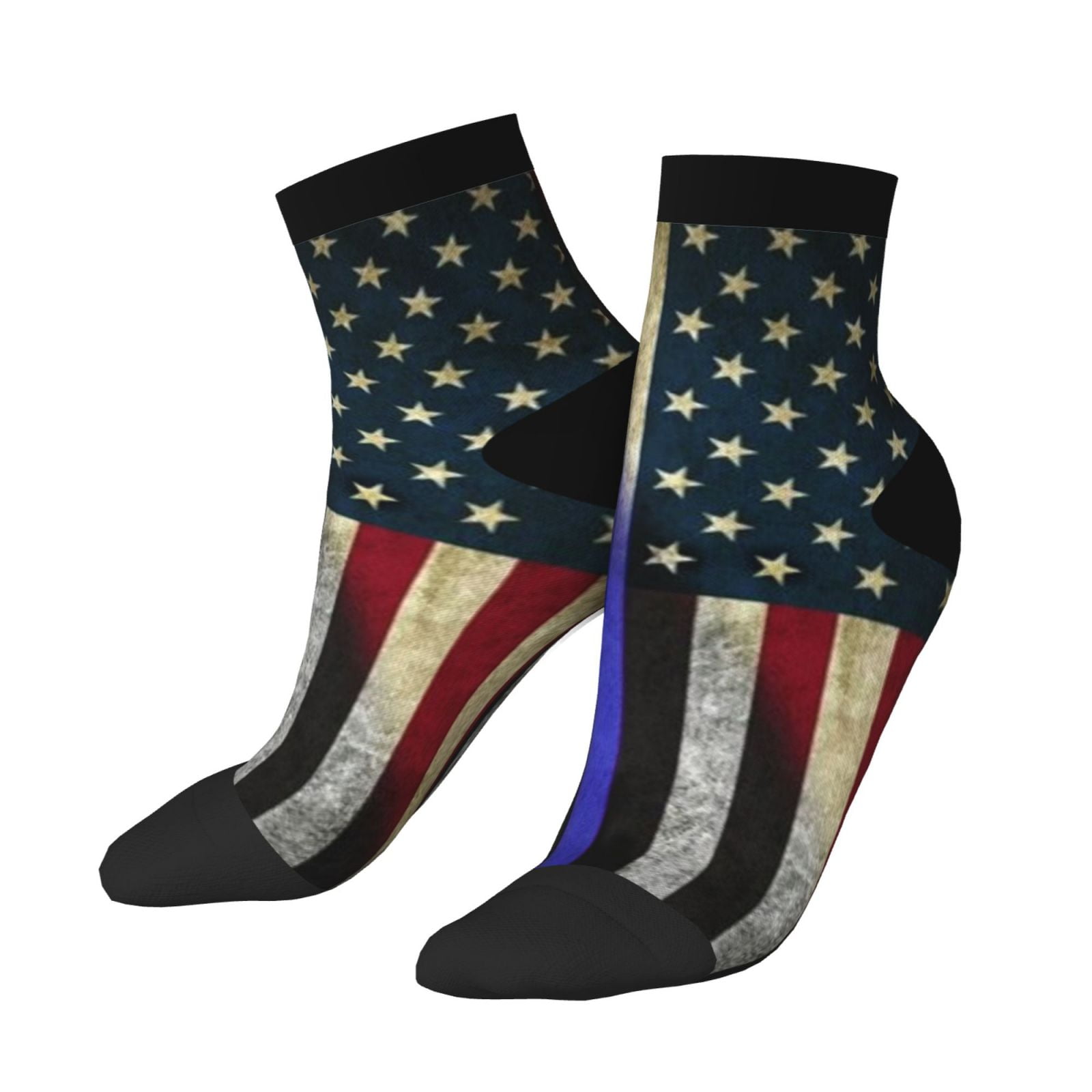 Thin Blue Line Police Officer Flag Colorful Quarter Socks for Men Women ...