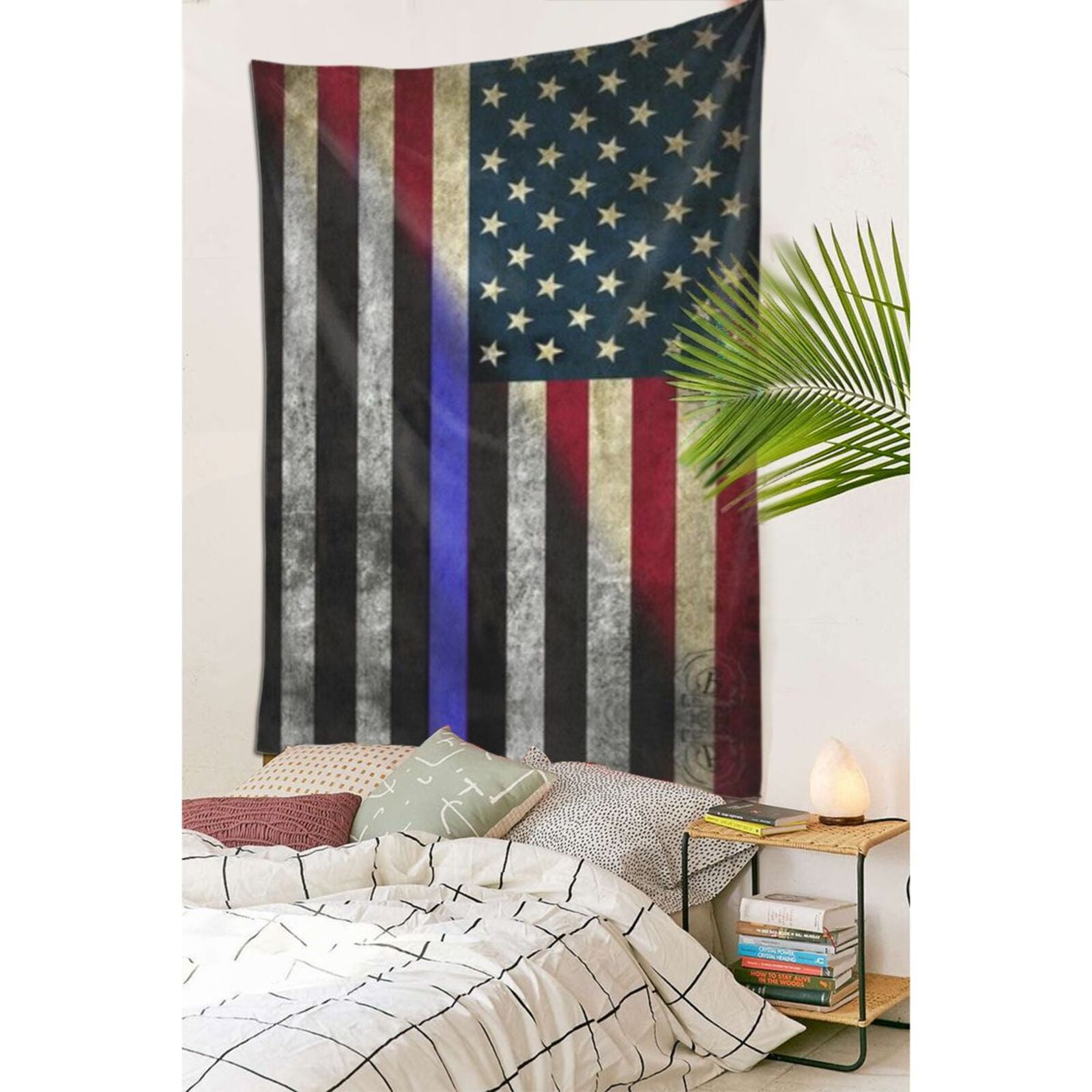Thin Blue Line Police Officer Flag Wall Hanging Backdrop Tapestry ...