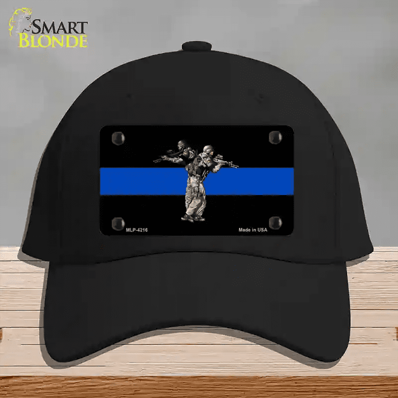 Thin Blue Line Police SWAT Novelty License Plate Hat Cotton Black ...