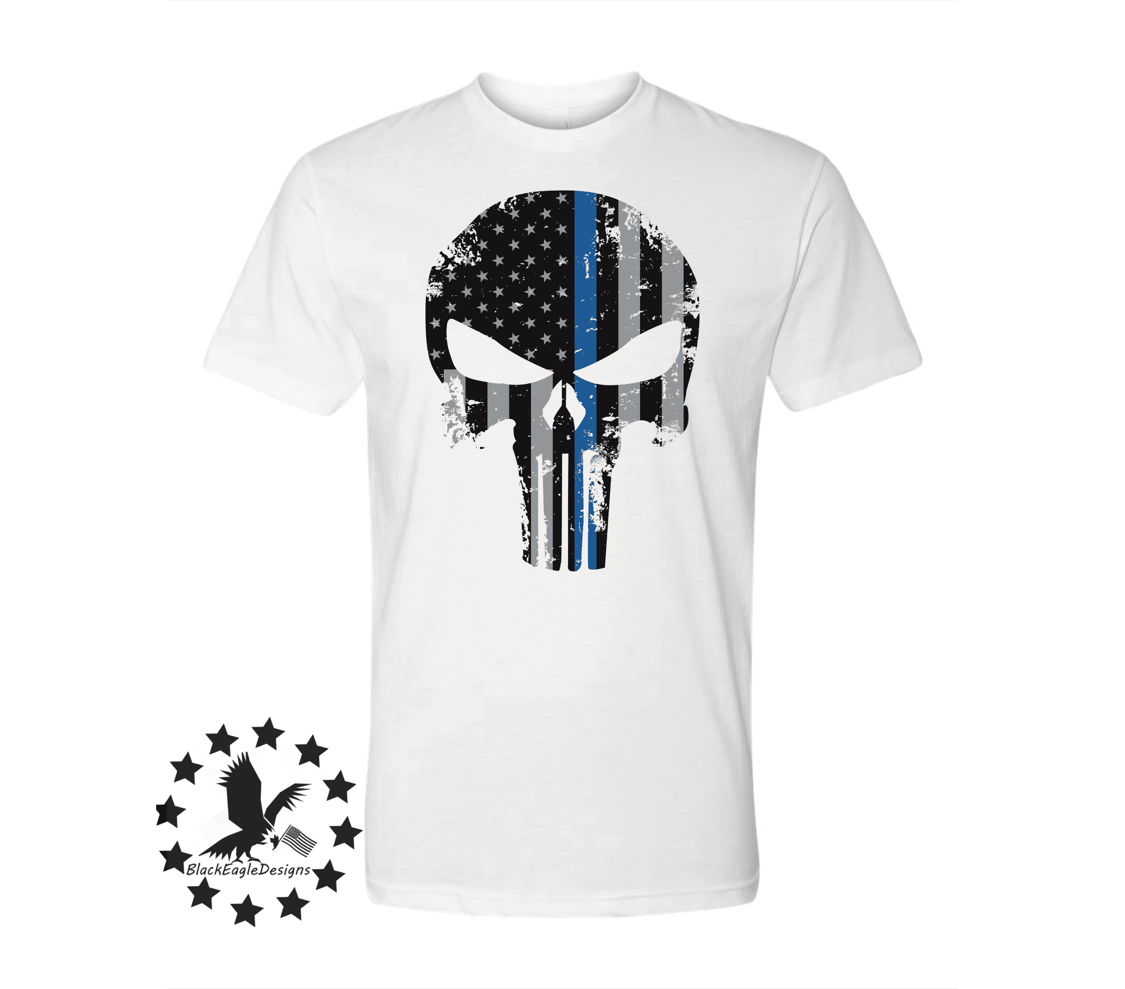 Thin Blue Line Punisher Skull - Walmart.com