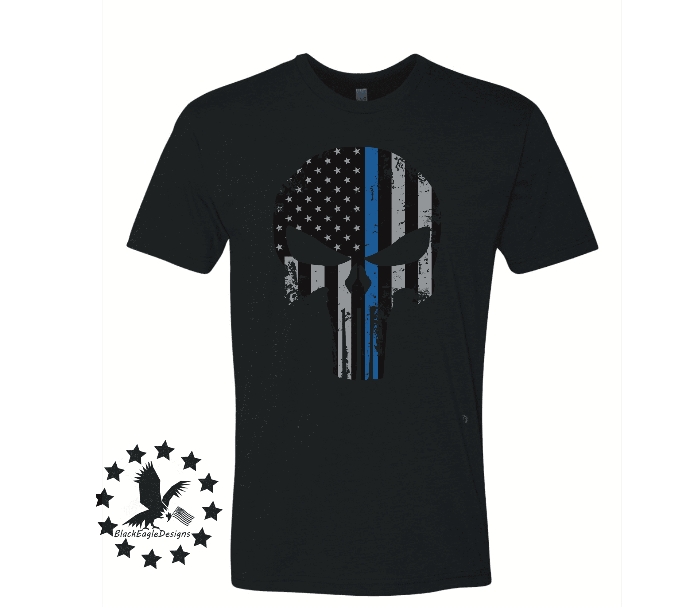 Thin Blue Line Punisher Skull - Walmart.com