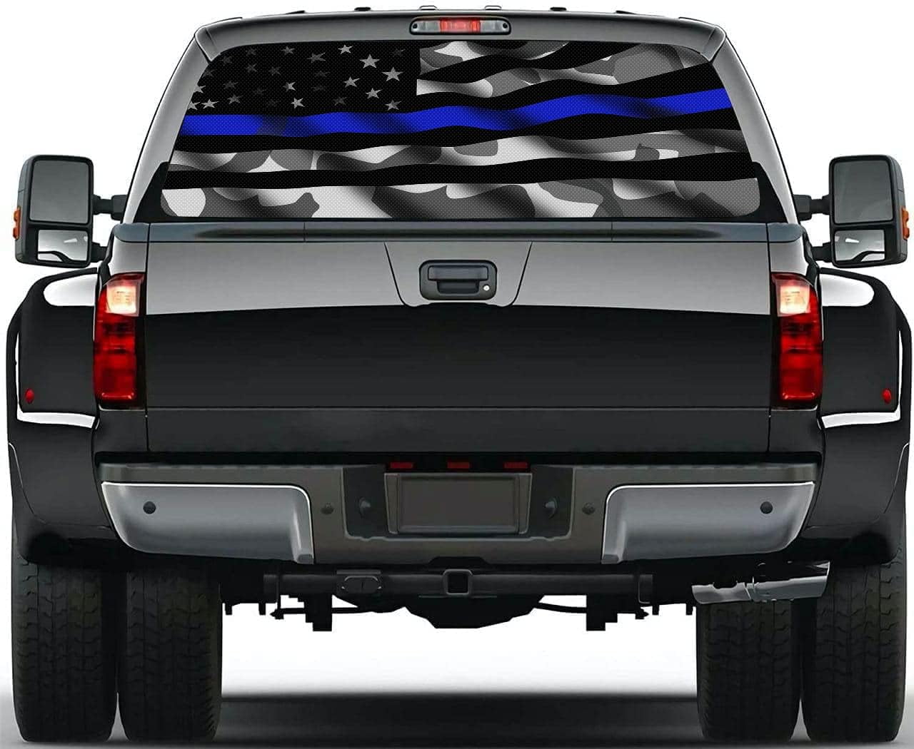 Thin Blue Line Rear Decal - Car Window Decal, Perforated Film Sticker ...